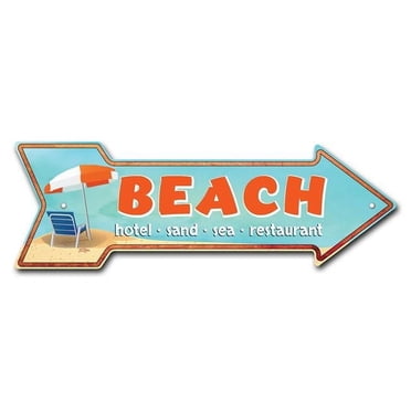 SignMission 18 in. To the Beach Arrow Sign - Walmart.com