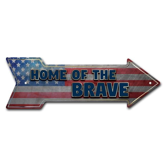 SignMission P-ARROW12-999819 12 x 36 in. Wide Home of The Brave Arrow ...