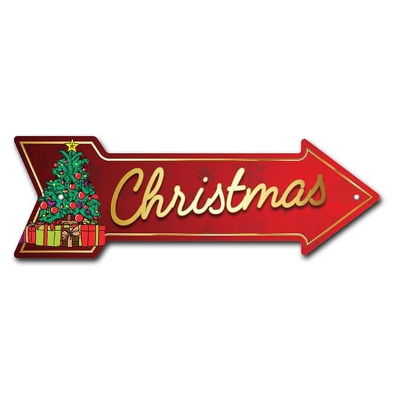 SignMission P-ARROW12-999915 12 x 36 in. Wide Christmas Arrow Sign ...