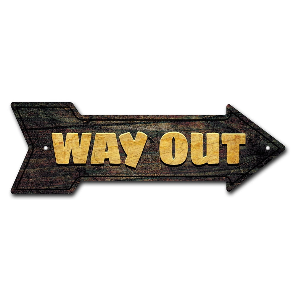 SignMission P-ARROW8-999551 8 x 24 in. Wide Way Out Arrow Sign ...