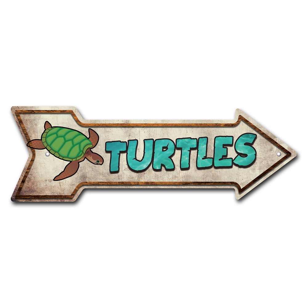 SignMission P-ARROW8-999562 8 x 24 in. Wide Turtles Arrow Sign ...