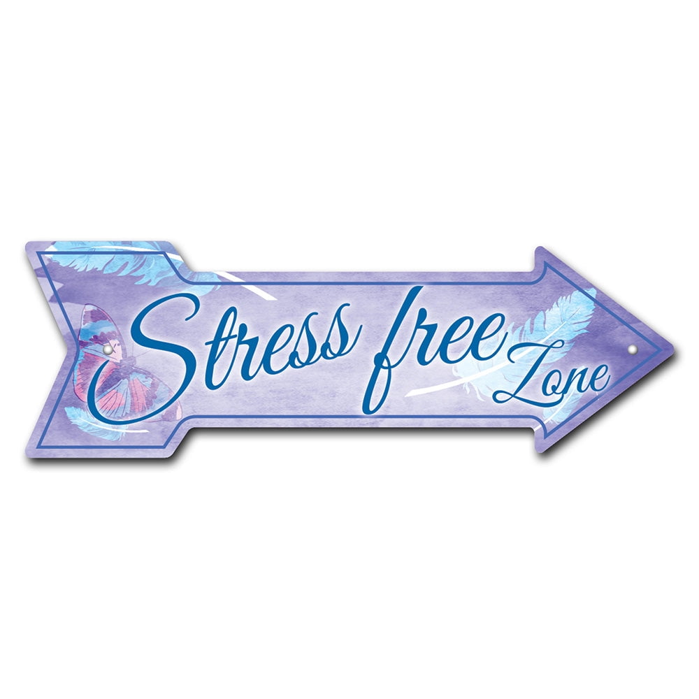 SignMission P-ARROW8-999590 8 x 24 in. Wide Stress Free Zone Arrow Sign ...