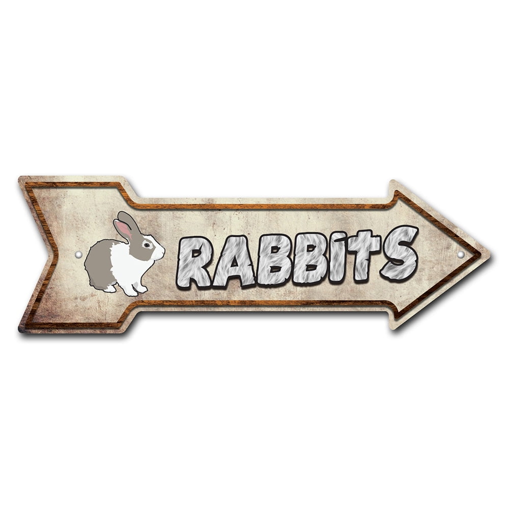 SignMission P-ARROW8-999649 8 x 24 in. Wide Rabbits Arrow Sign ...