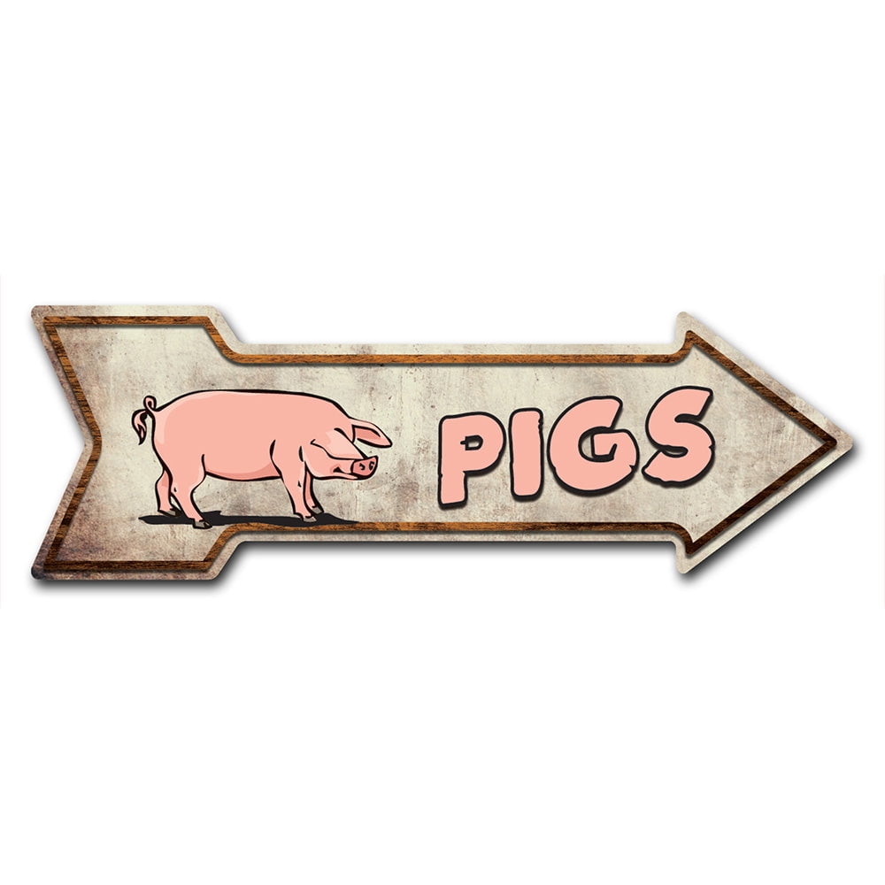 SignMission P-ARROW8-999675 8 x 24 in. Pigs Arrow Sign - Walmart.com