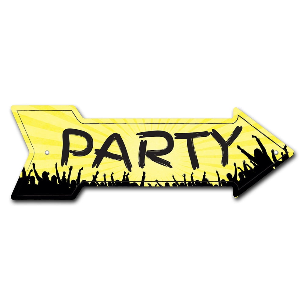 Party Arrow Sign | Indoor/Outdoor | Direction Arrow Sign Funny Home ...