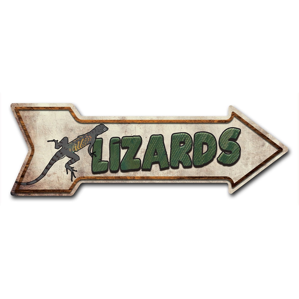 SignMission P-ARROW8-999769 8 x 24 in. Wide Lizards Arrow Sign ...