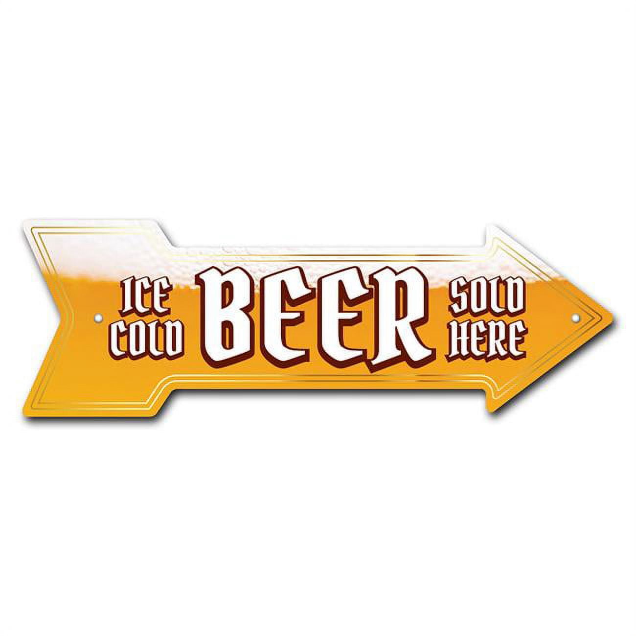 SignMission P-ARROW8-999809 8 x 24 in. Wide Ice Cold Beer 2 Arrow Sign ...
