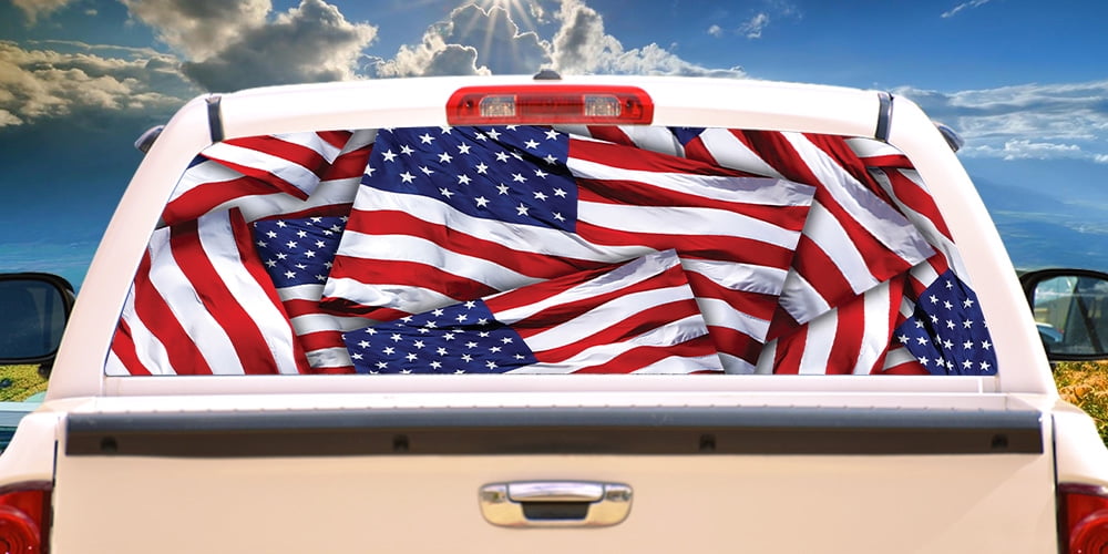 SignMission Patriot Rear Window Graphic truck view thru vinyl decal HD ...