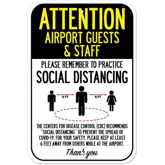 SignMission A-1218-25383 Public Safety Sign - Attention Airport Guests ...