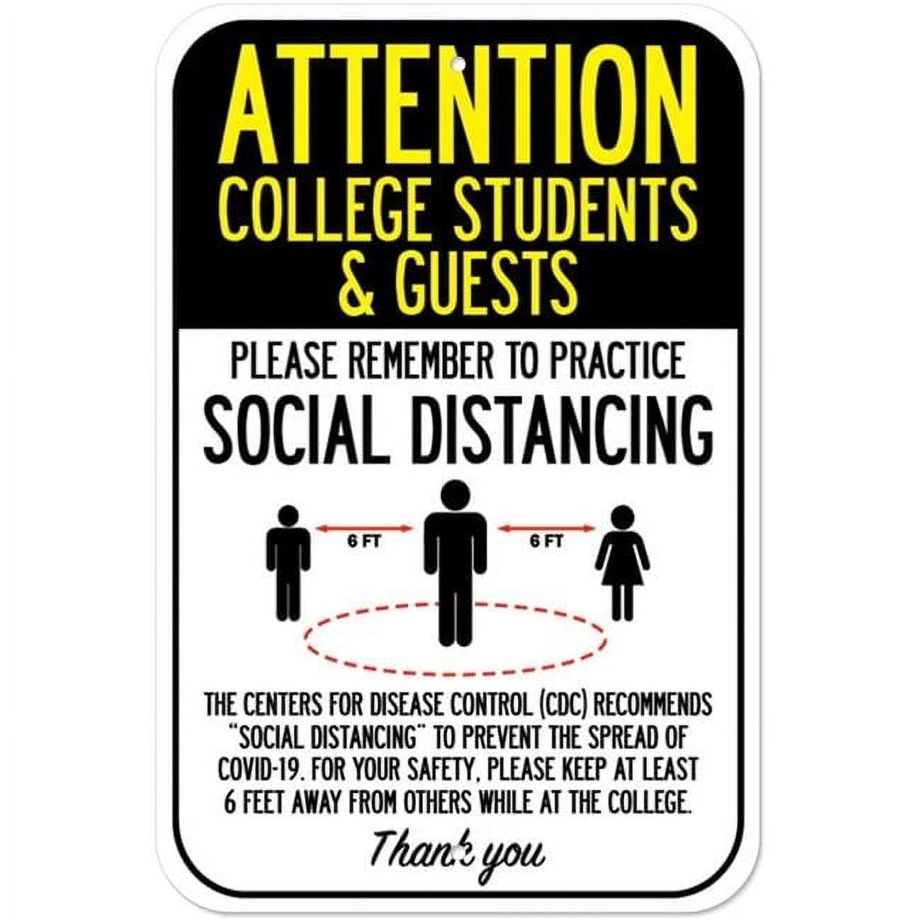 SignMission A-1218-25392 Public Safety Sign - Attention College ...