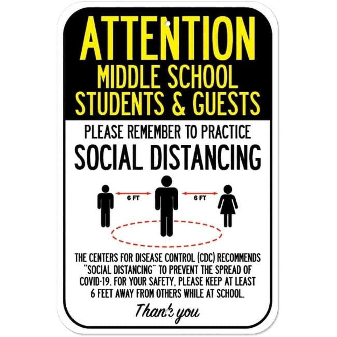 SignMission A-1218-25390 Public Safety Sign - Attention Middles School ...