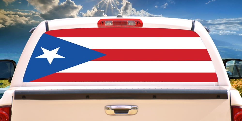 SignMission Puerto Rican Flag Rear Window Graphic truck view thru vinyl ...