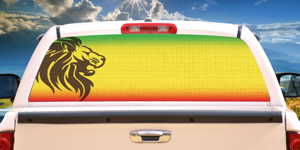 SignMission Rasta Lion Rear Window Graphic truck view thru vinyl decal ...