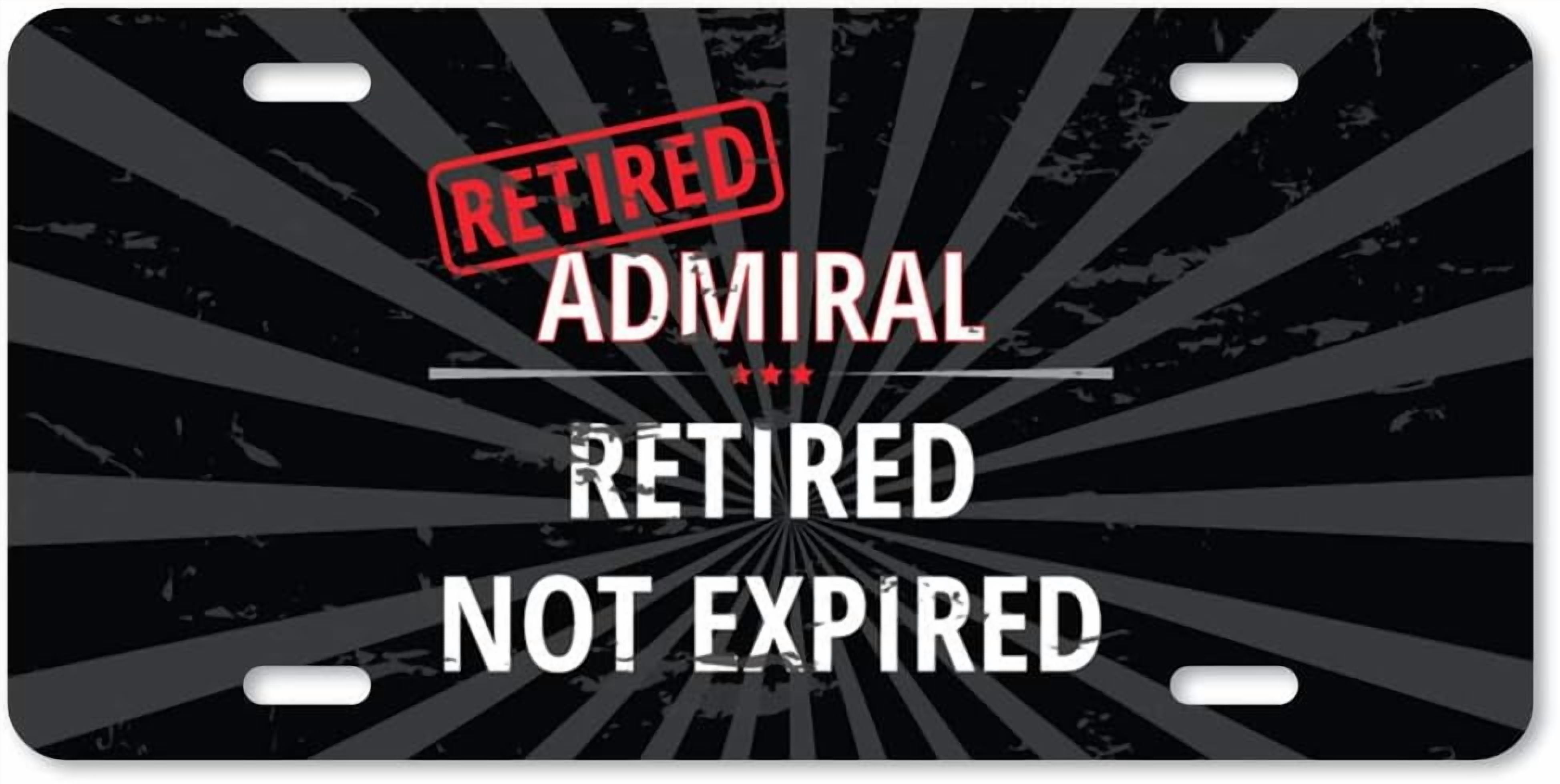 SignMission Retired Admiral Aluminum License Plate| Retired Not Expired ...