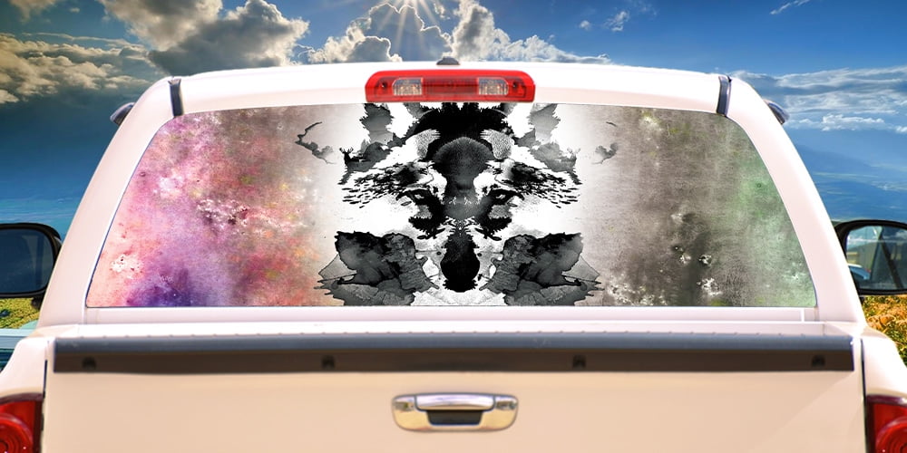 SignMission Rorschach Rear Window Graphic truck view thru vinyl decal ...