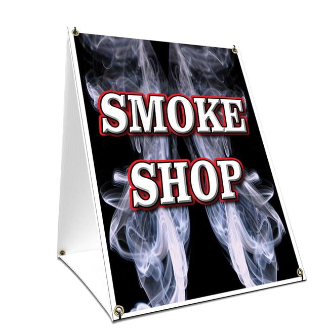 SignMission 24 x 36 in. A-Frame Sidewalk Smoke Shop Sign with Graphics ...