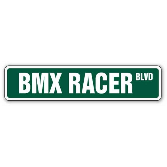 SignMission SS-BMX Racer 18 in. Bmx Racer Street Sign - Bike Frame Bars ...