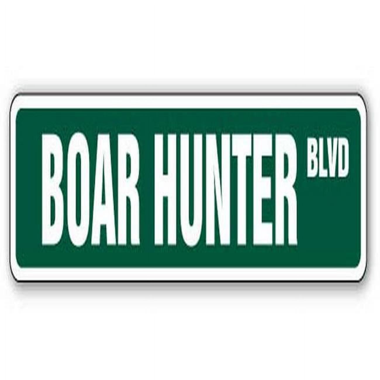 SignMission SS-Boar Hunter 4 x 18 in. Street Sign - Boar Hunter - Wild ...