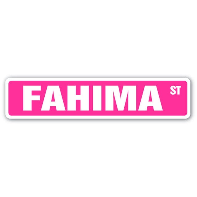 SignMission SS-FAHIMA 4 x 18 in. Childrens Name Room Street Sign ...