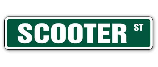 SignMission SS-Scooter 18 in. Scooter Street Childrens Name Room Sign ...