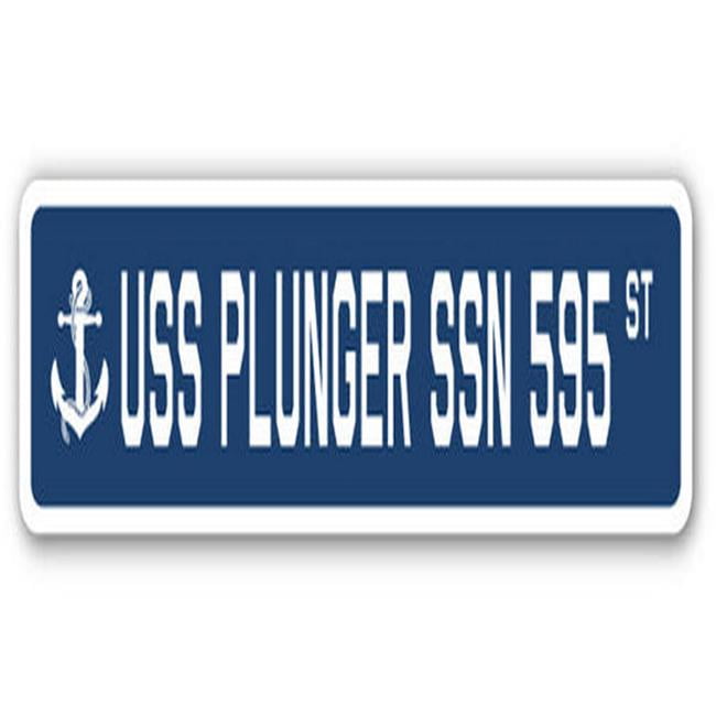 SignMission USS Plunger SBN 595 Street Sign - US Navy Ship Veteran ...