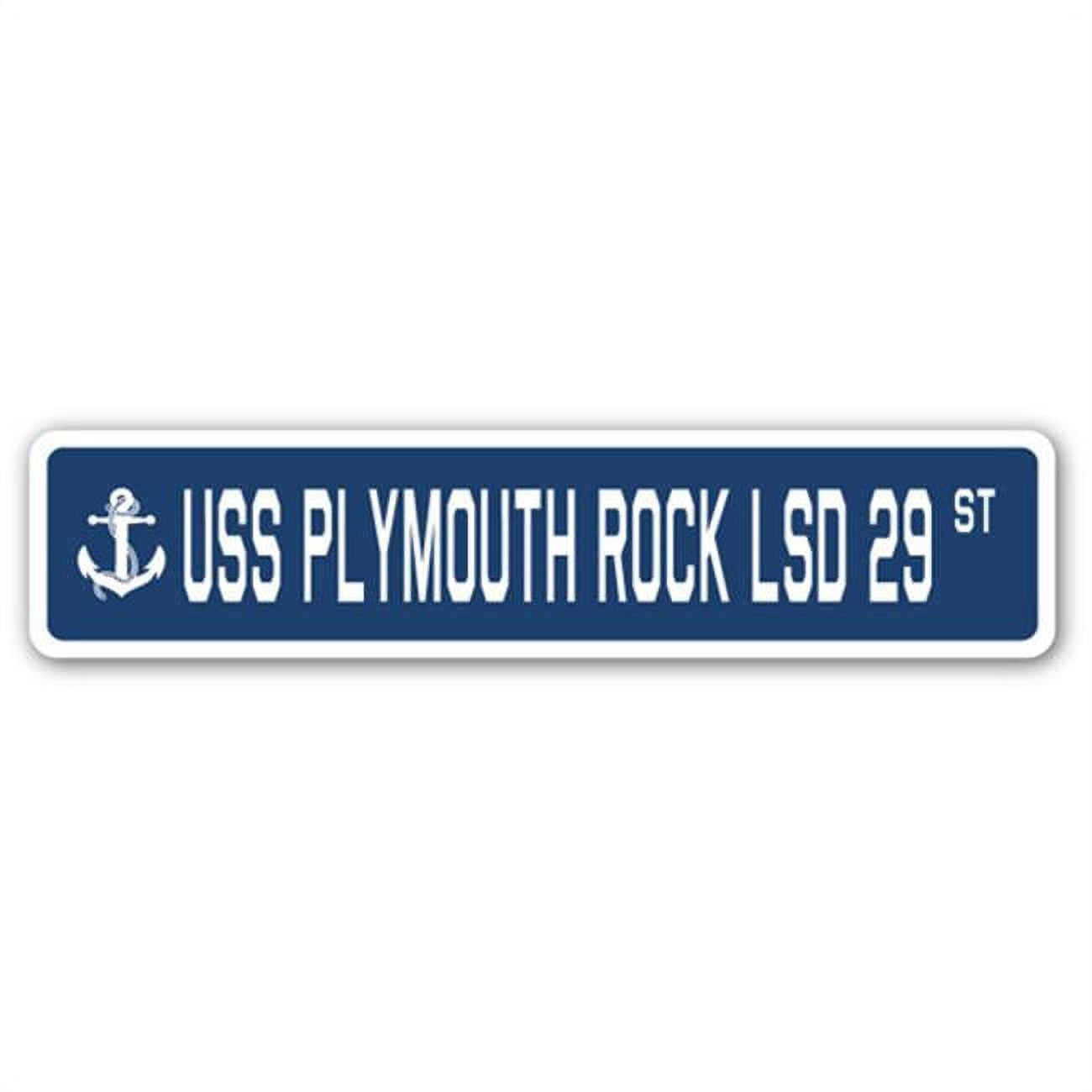 SignMission SSN-Plymouth Rock Lsd 29 4 x 18 in. A-16 Street Sign - USS Plymouth Rock LSD 29 ...