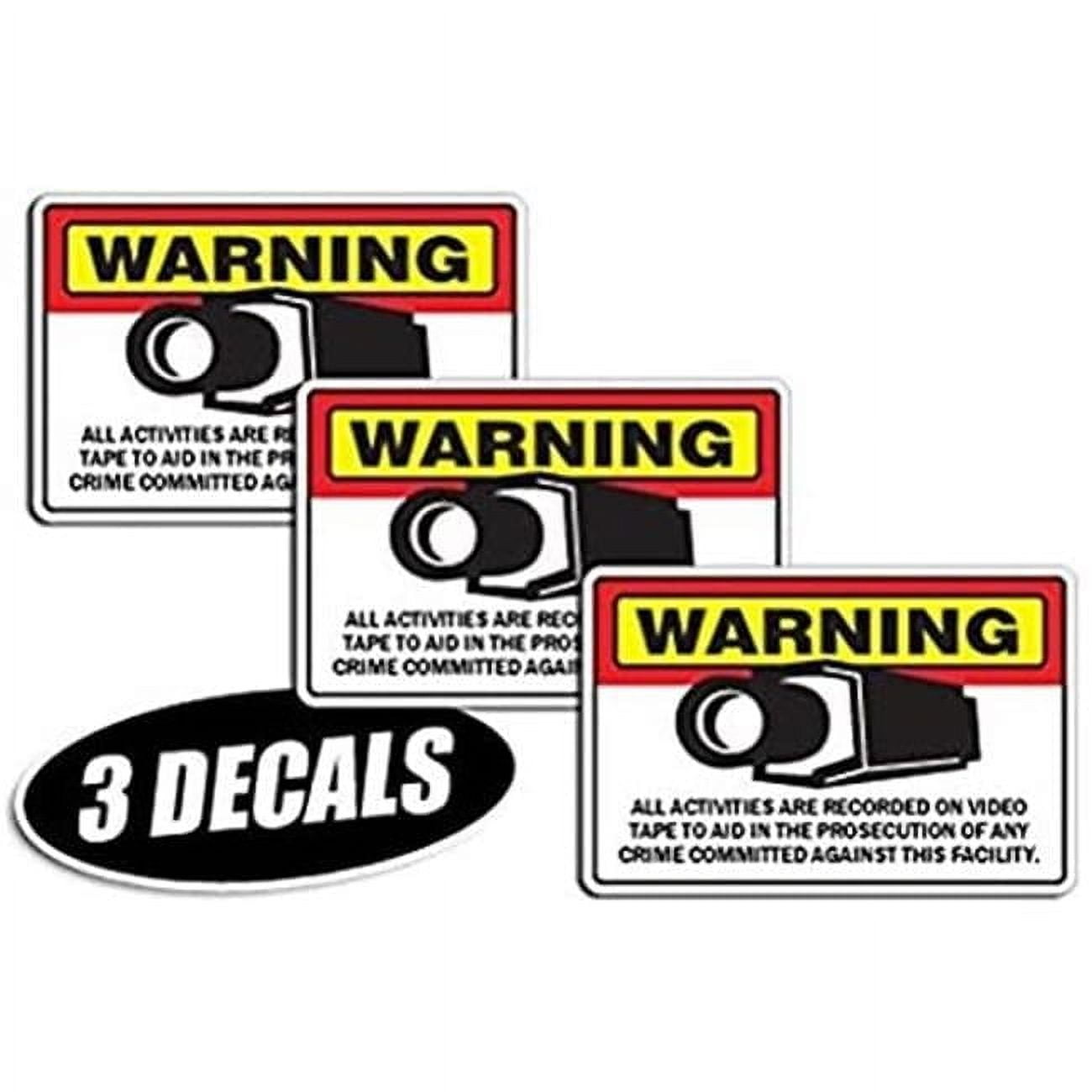 SignMission Security Surveillance Decals Sticker - Video Warning CCTV ...