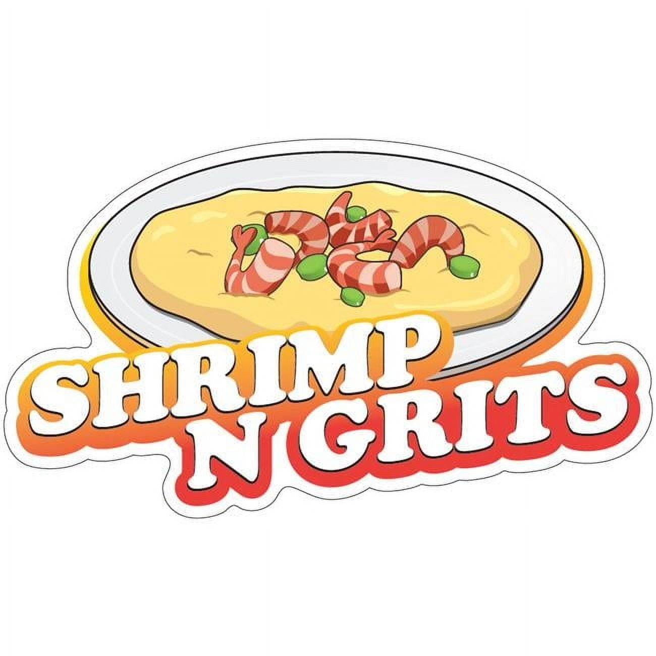 SignMission Shrimp N Grits 16 in. Decal Concession Stand Food Truck ...