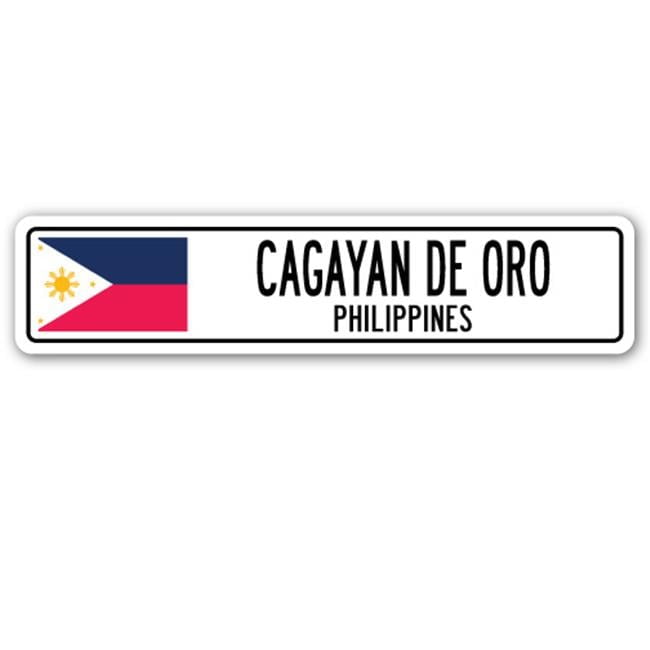 CAGAYAN DE ORO PHILIPPINES Street Sign Filipino flag city country road ...
