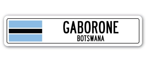 GABORONE BOTSWANA Street Sign Batswana flag city country road wall gift ...