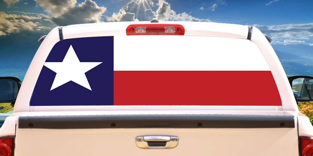 SignMission Texas Flag Rear Window Graphic truck view thru vinyl decal ...