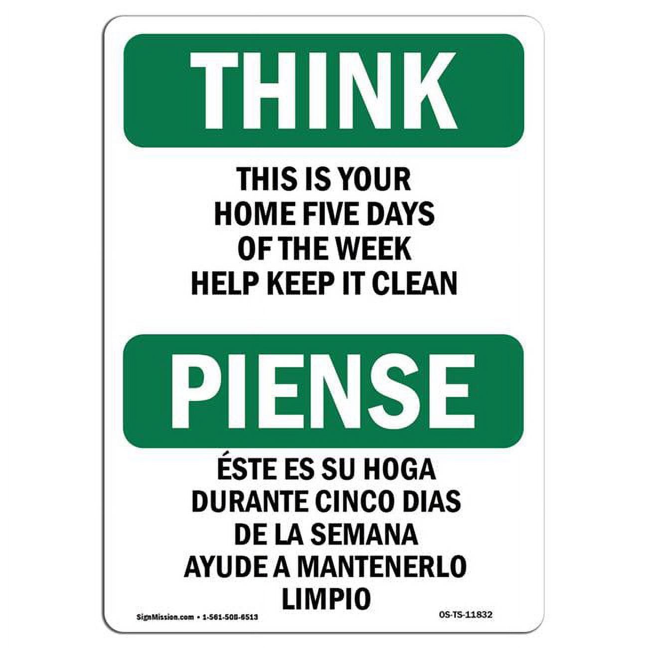 OSHA Think Sign - Idle Free Zone Its the Law Bilingual - Walmart.com