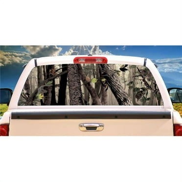 WHITE Rear Window Graphic back truck decal suv view thru vinyl ...