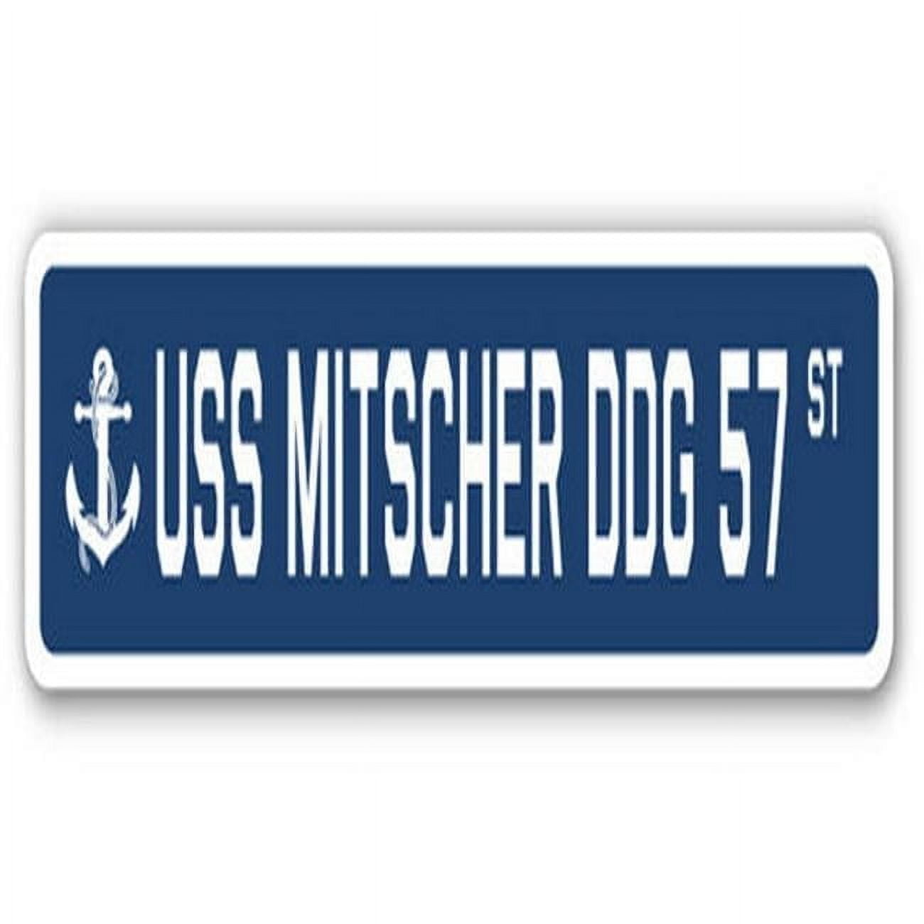 SignMission USS Mitscher DDG 57 Street Sign - US Navy Ship Veteran ...