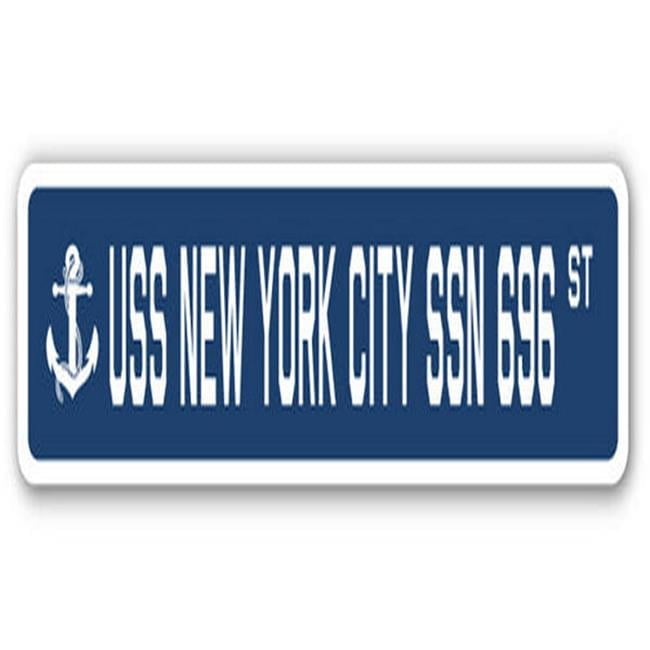 SignMission USS New York City SBN 696 Street Sign - US Navy Ship ...