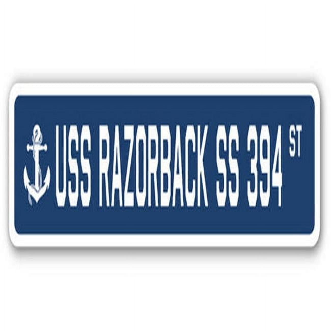 SignMission USS Razorback SS 394 Street Sign - US Navy Ship Veteran ...