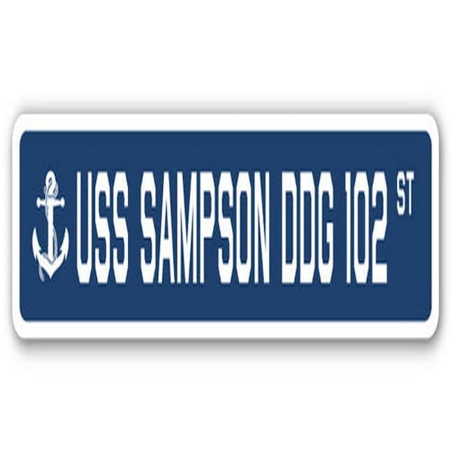 SignMission USS Sampson DDG 102 Street Sign - US Navy Ship Veteran ...