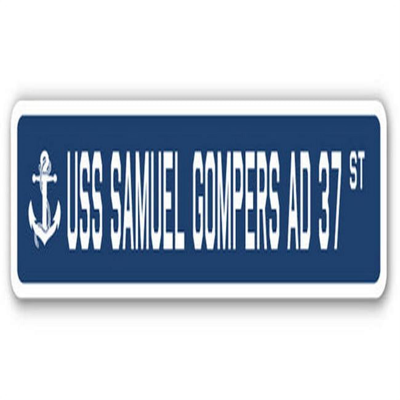 SignMission USS Samuel Gompers AD 37 Street Sign - US Navy Ship Veteran ...