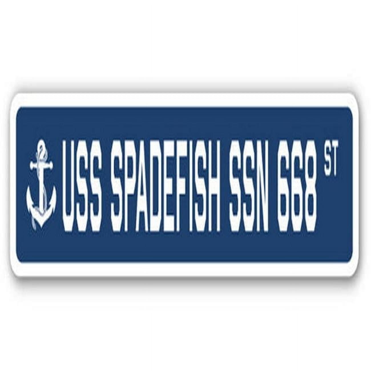 SignMission USS Spadefish SBN 668 Street Sign - US Navy Ship Veteran ...