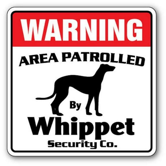 SignMission Whippet Security Decal - Area Patrolled Pet Guard Bark ...