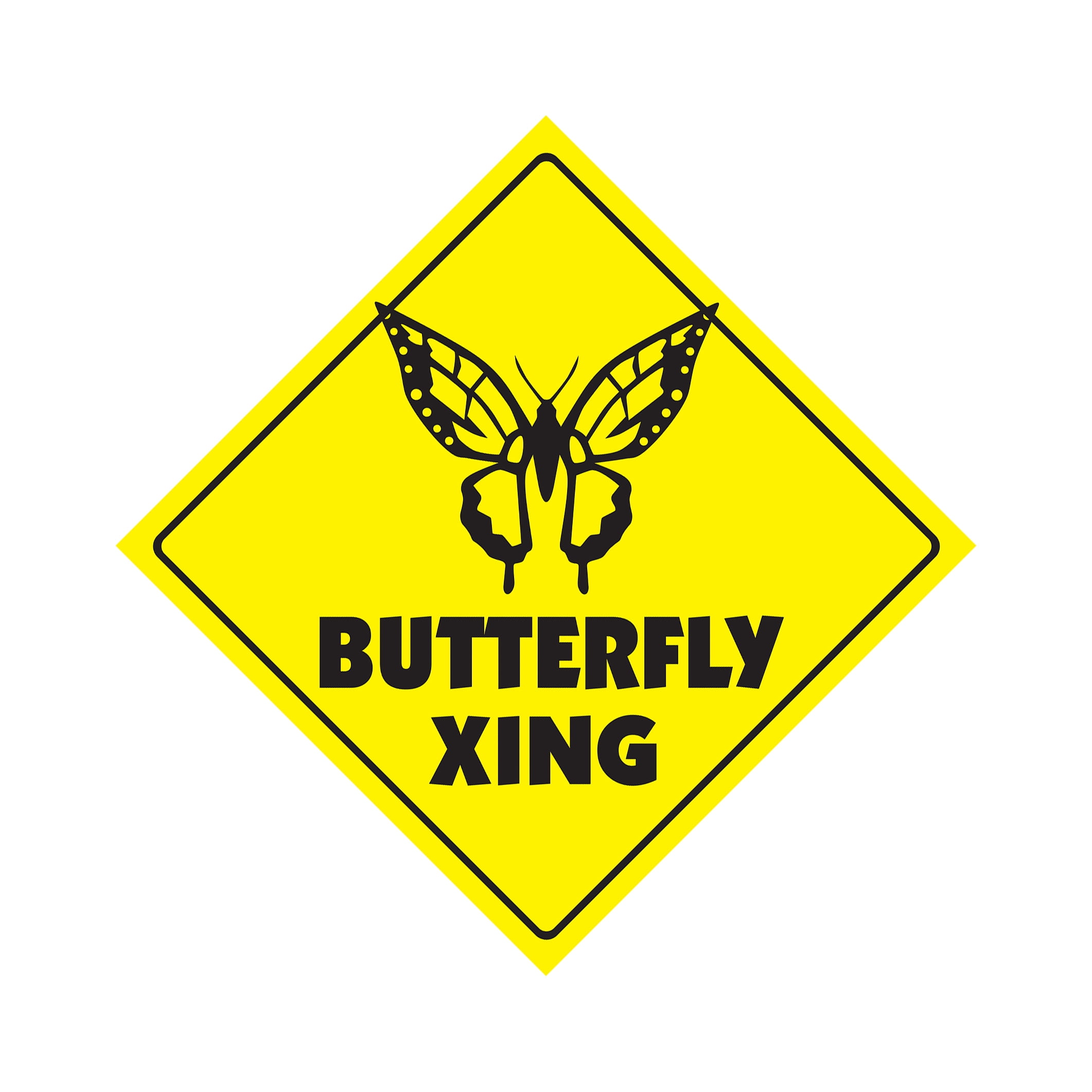 SignMission X-14-Butterfly 14 in. Butterfly Zone Xing Crossing Sign ...