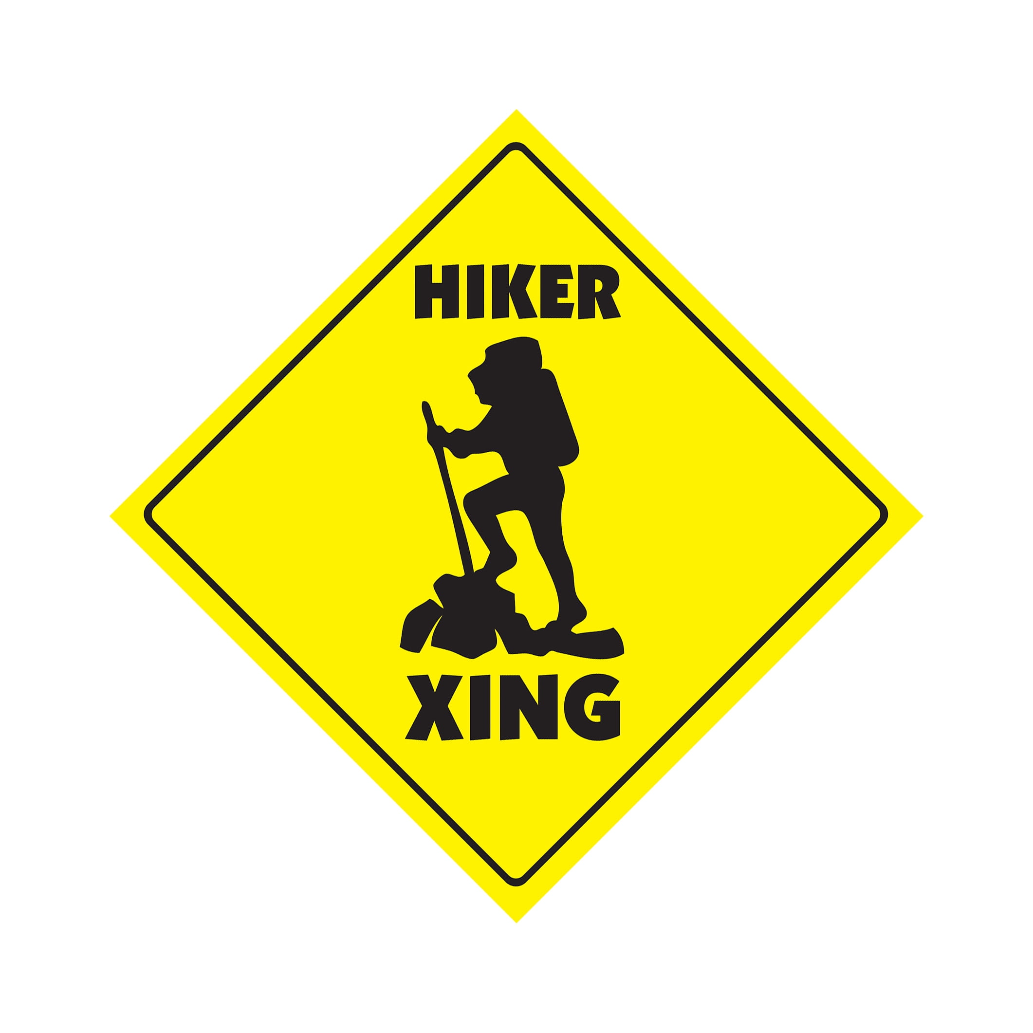 SignMission X-14-HIKER 14 in. Hiker Zone Xing Crossing Sign - Walmart.com