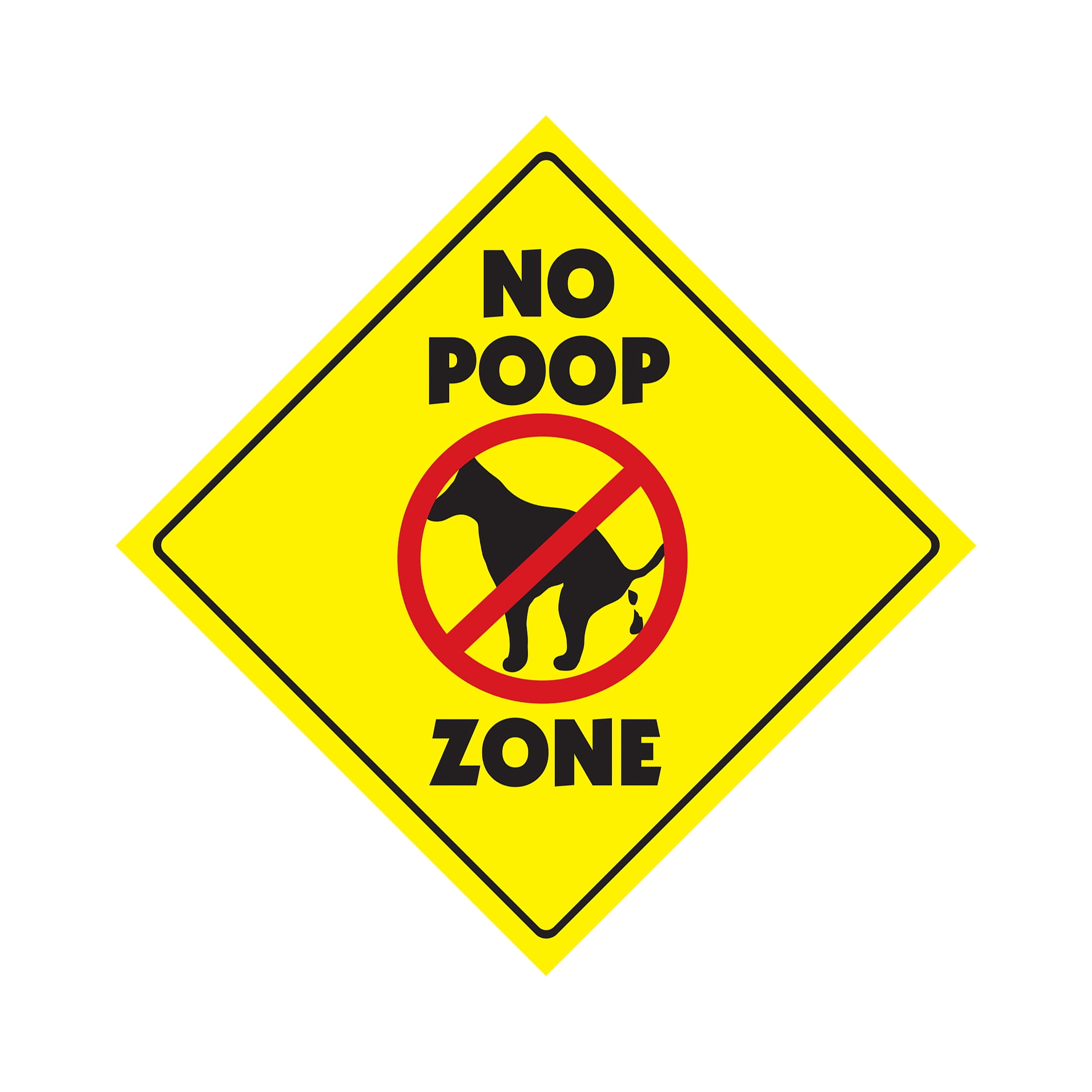SignMission X-14-No Poop Zone 14 x 14 in. No Poop Zone Crossing Zone ...