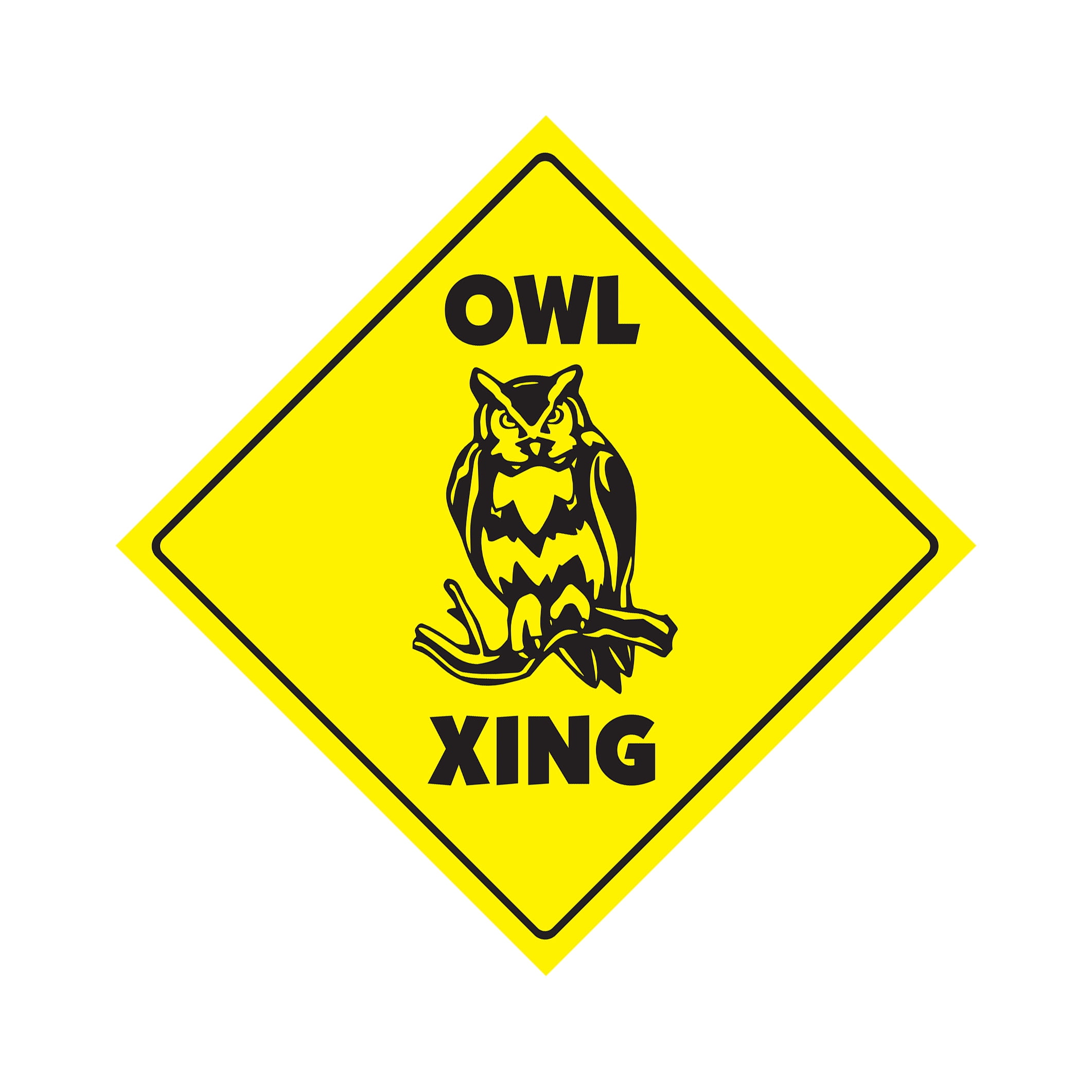 SignMission X-14-Owl 14 in. Owl Zone Xing Crossing Sign - Walmart.com