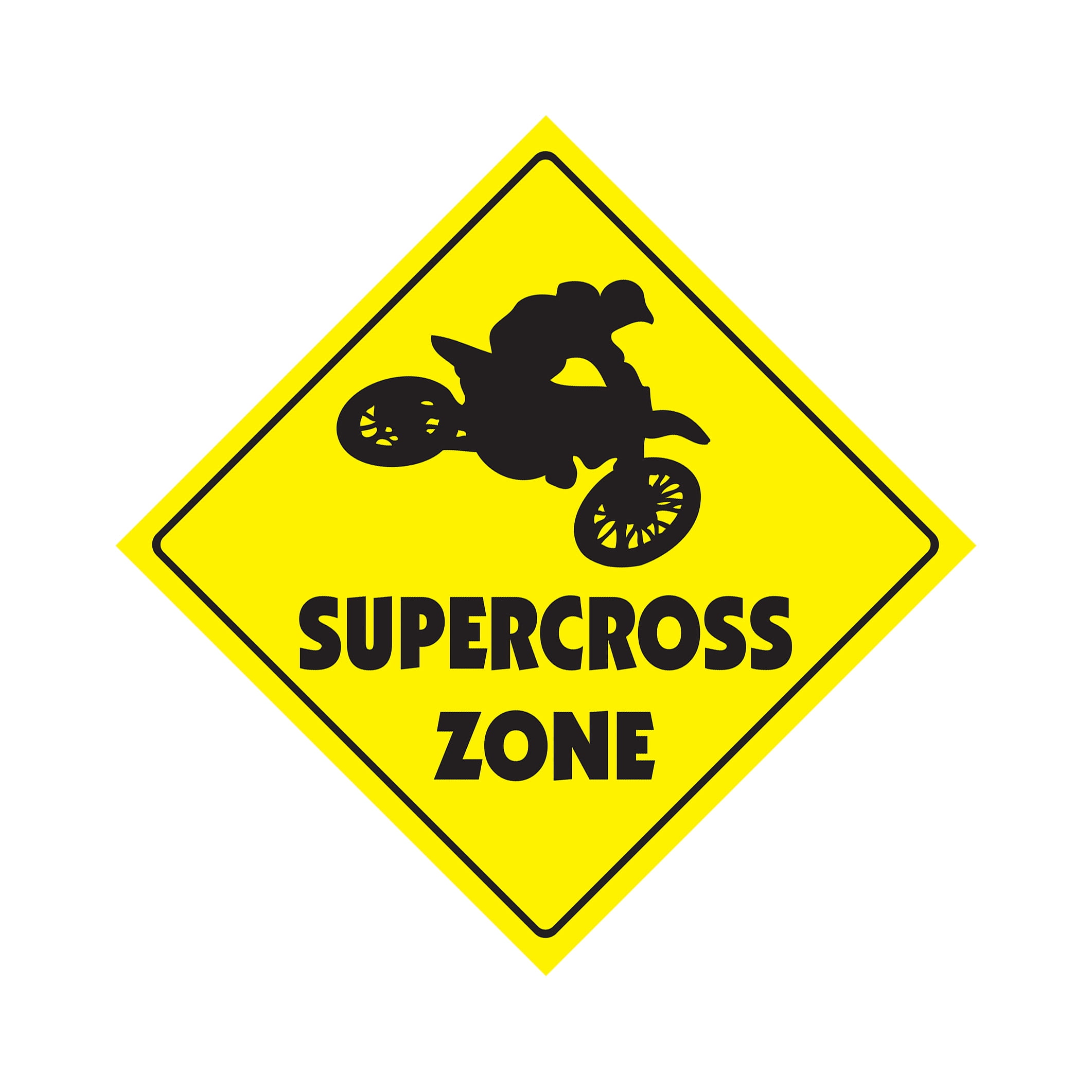 SignMission X-14-SUPERCROSS 14 in. Supercross Zone Xing Crossing Sign ...