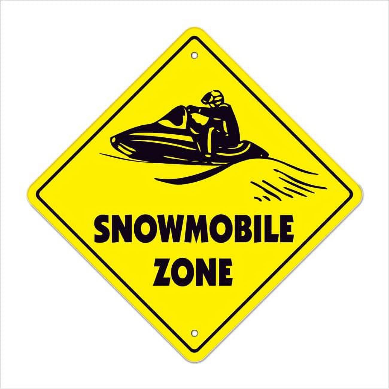 SignMission X-14-Snowmobile 14 in. Snowmobile Zone Xing Crossing Sign ...