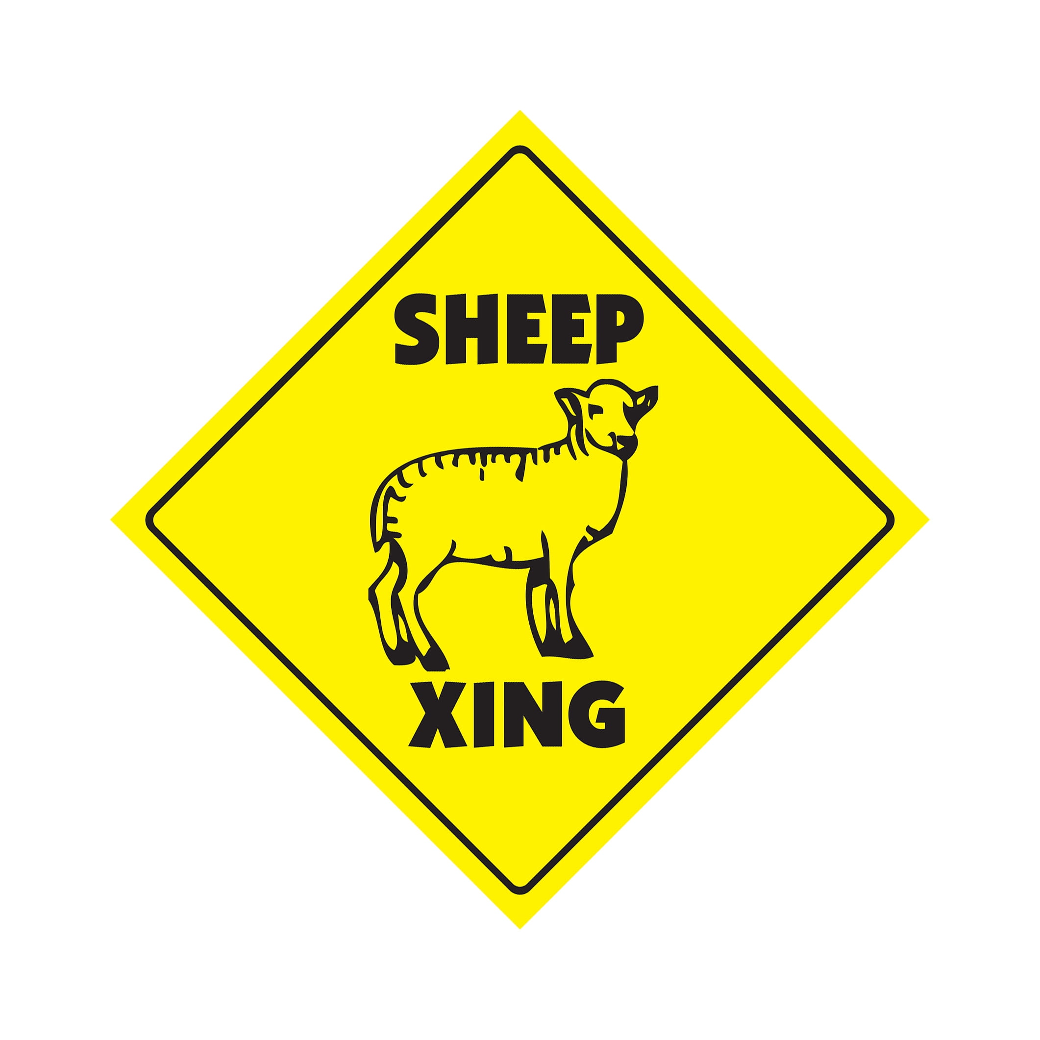 SignMission X-17-Sheep 7 in. Sheep Zone Xing Crossing Sign - Walmart.com