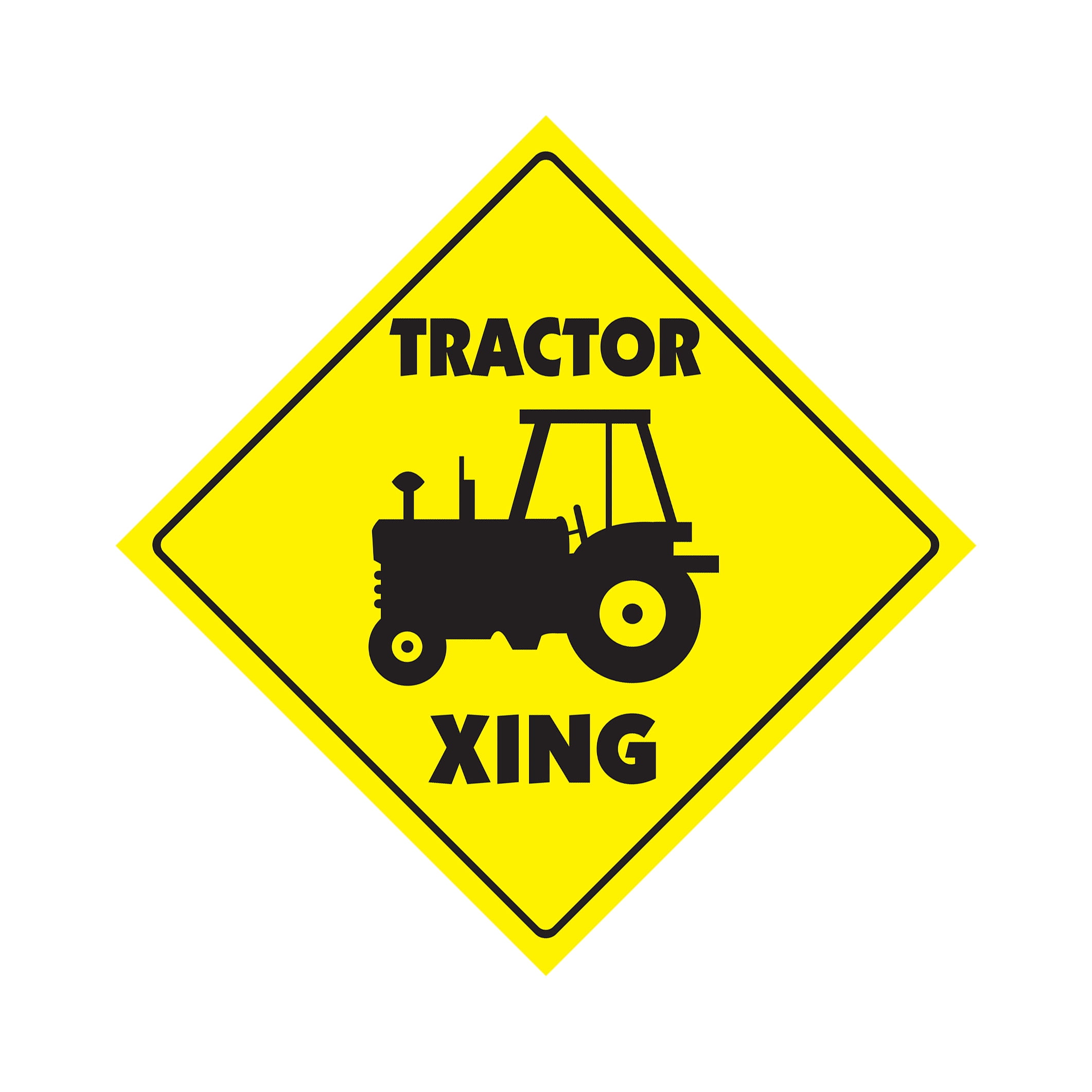 Tractor Crossing Sign Zone Xing | Indoor/Outdoor | 17" Tall new farmer ...