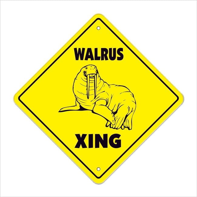 SignMission X-17-WALRUS 7 in. Walrus Zone Xing Crossing Sign - Walmart.com
