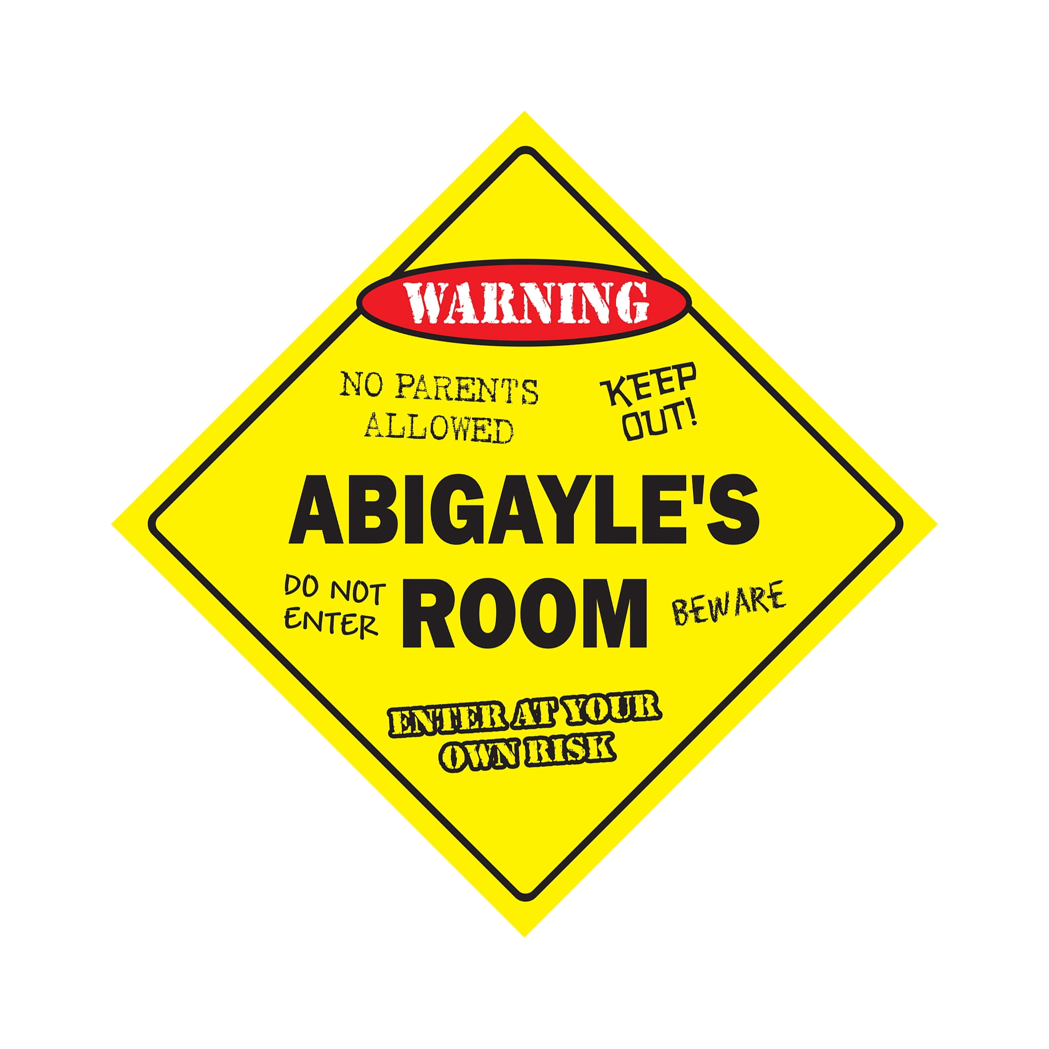 SignMission X-Abigayles Room 12 x 12 in. Crossing Zone Xing Room Sign ...